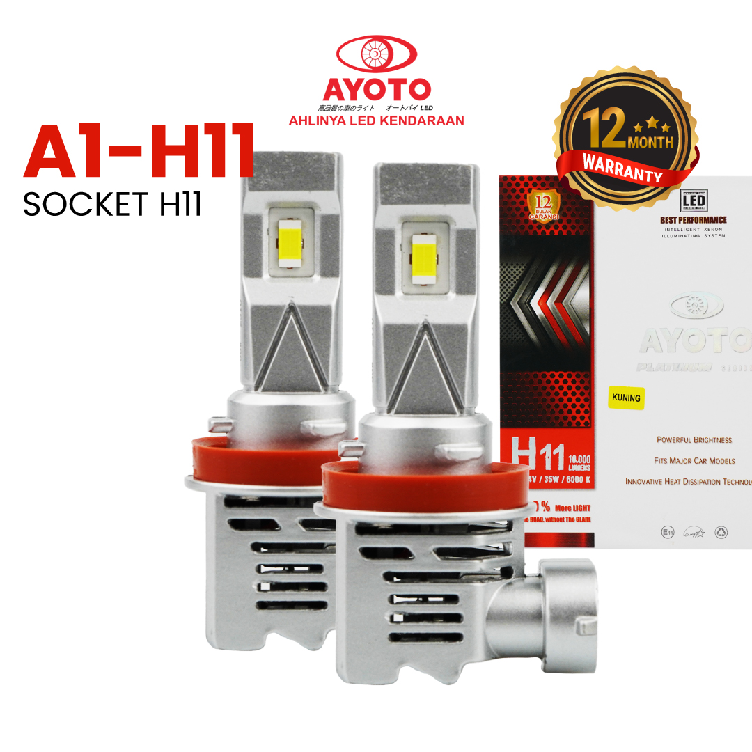 Lampu LED Mobil Headlamp utama Foglamp AYOTO Socket H11 single beam ...