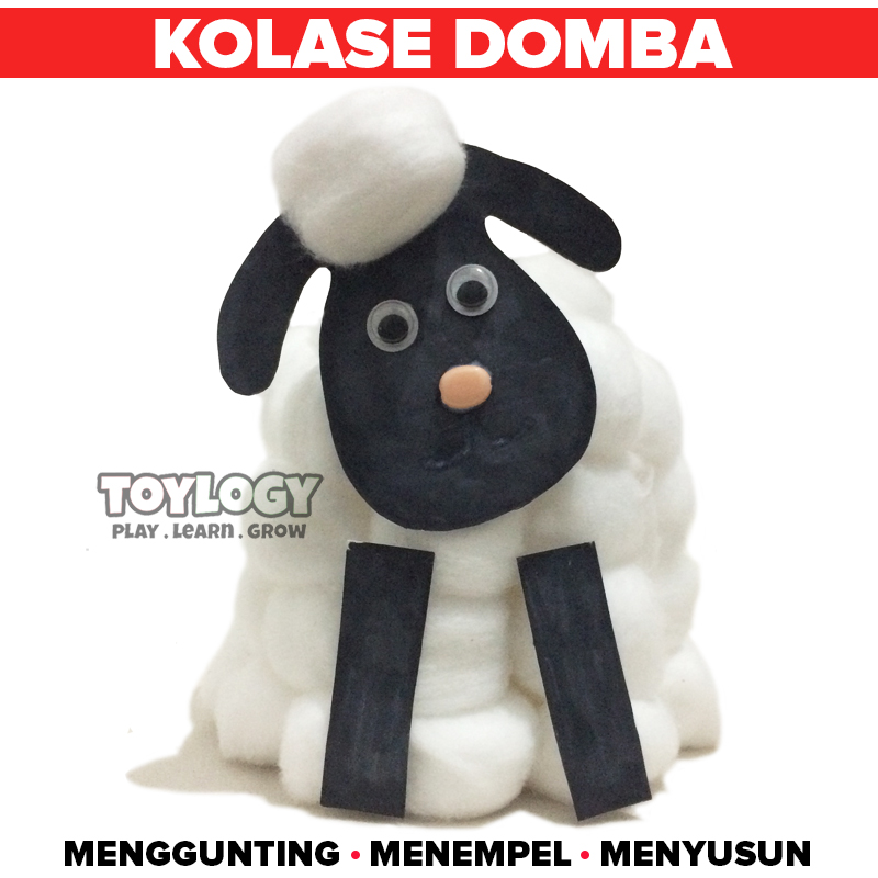 Mainan Edukasi Anak Kerajinan Tangan DIY Kapas Kolase Domba Menyusun ...