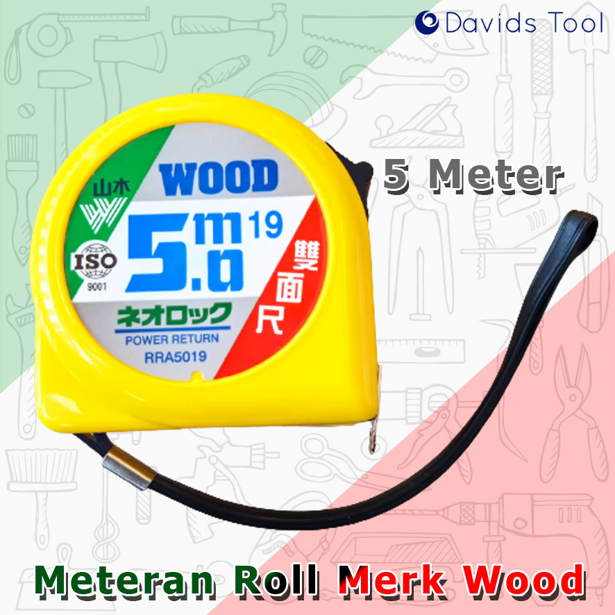 Meteran Tukang Paling Bagus 5 Meter Bangunan Perkakas Wood Roll Bolak ...