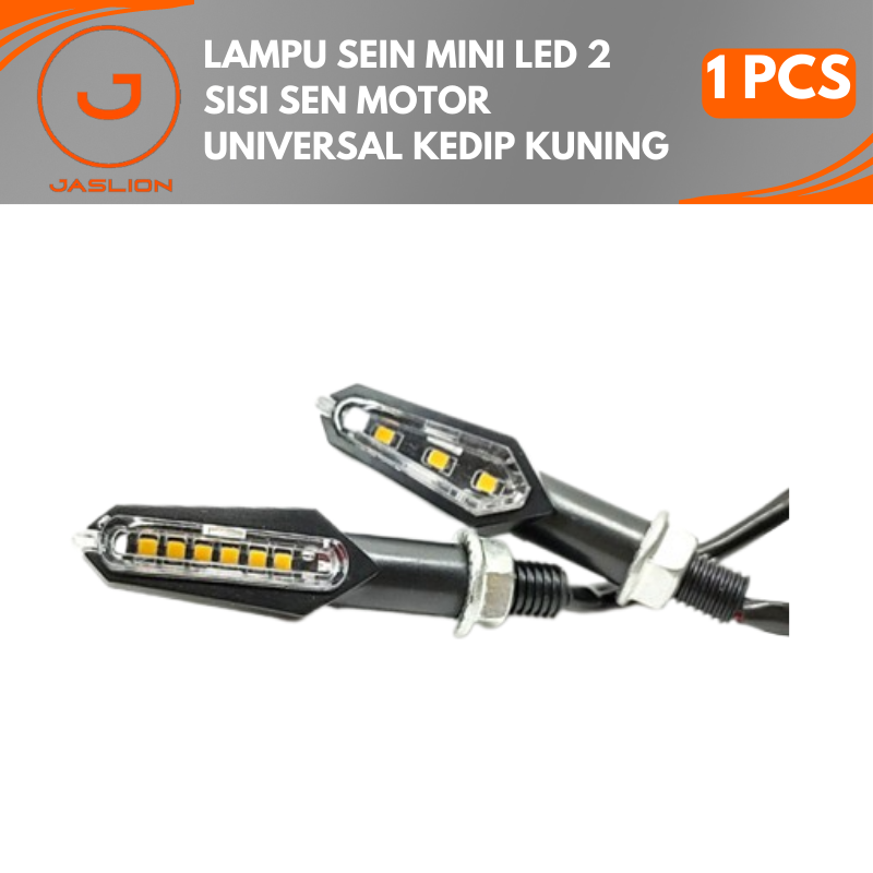 Lampu Sein mini LED 2 sisi Sen Motor Universal Kedip Kuning/lampu sen ...