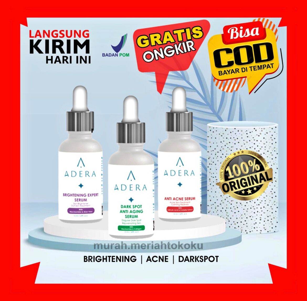 SERUM ADERA FACE SERUM ORIGINAL WAJAH ORI UNTUK FLEK HITAM GLOWING ORI BPOM ASLI 100% | Lazada ...