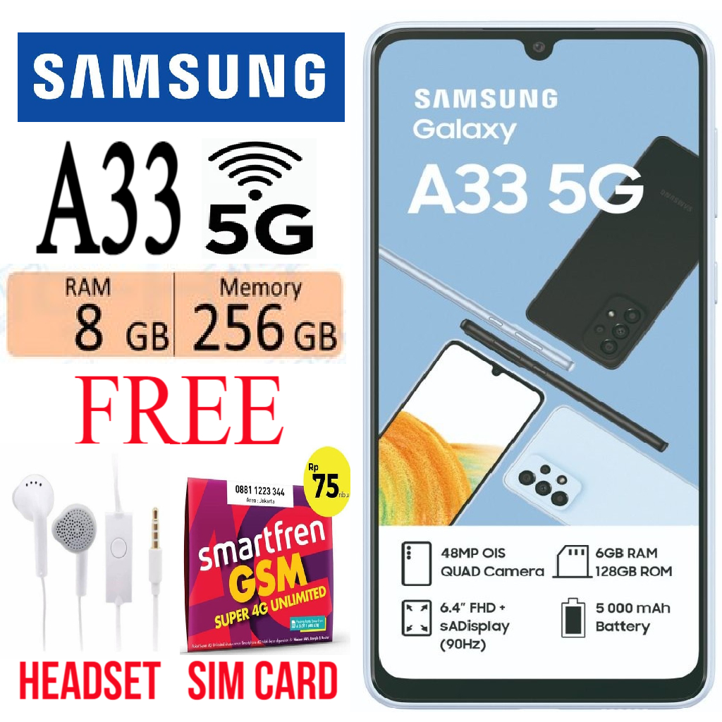 SALE!!! Samsung Galaxy A33 5G RAM 8/256 GB FULLSET Bergaransi - FREE ...