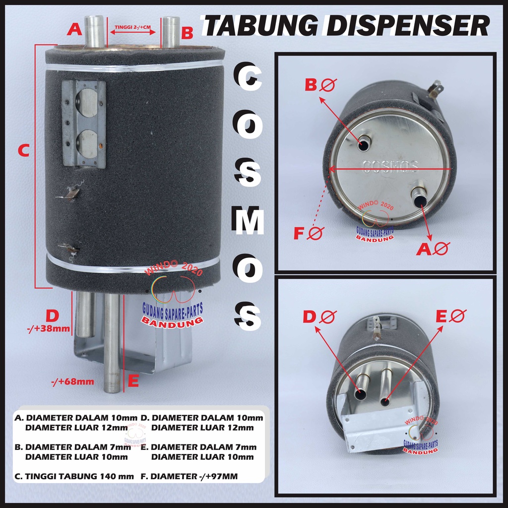 TABUNG PEMANAS AIR DISPENSER | HOT TANK ELEMEN HEATER DISPENSER COSMOS ...