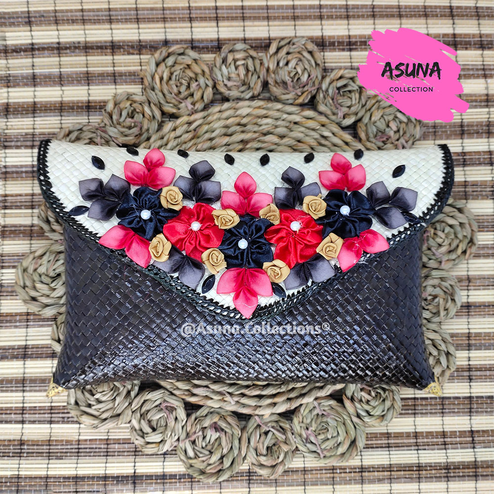 DOMPET BUNGA WANITA ANYAMAN PANDAN MOTIF KUBAH | Lazada Indonesia