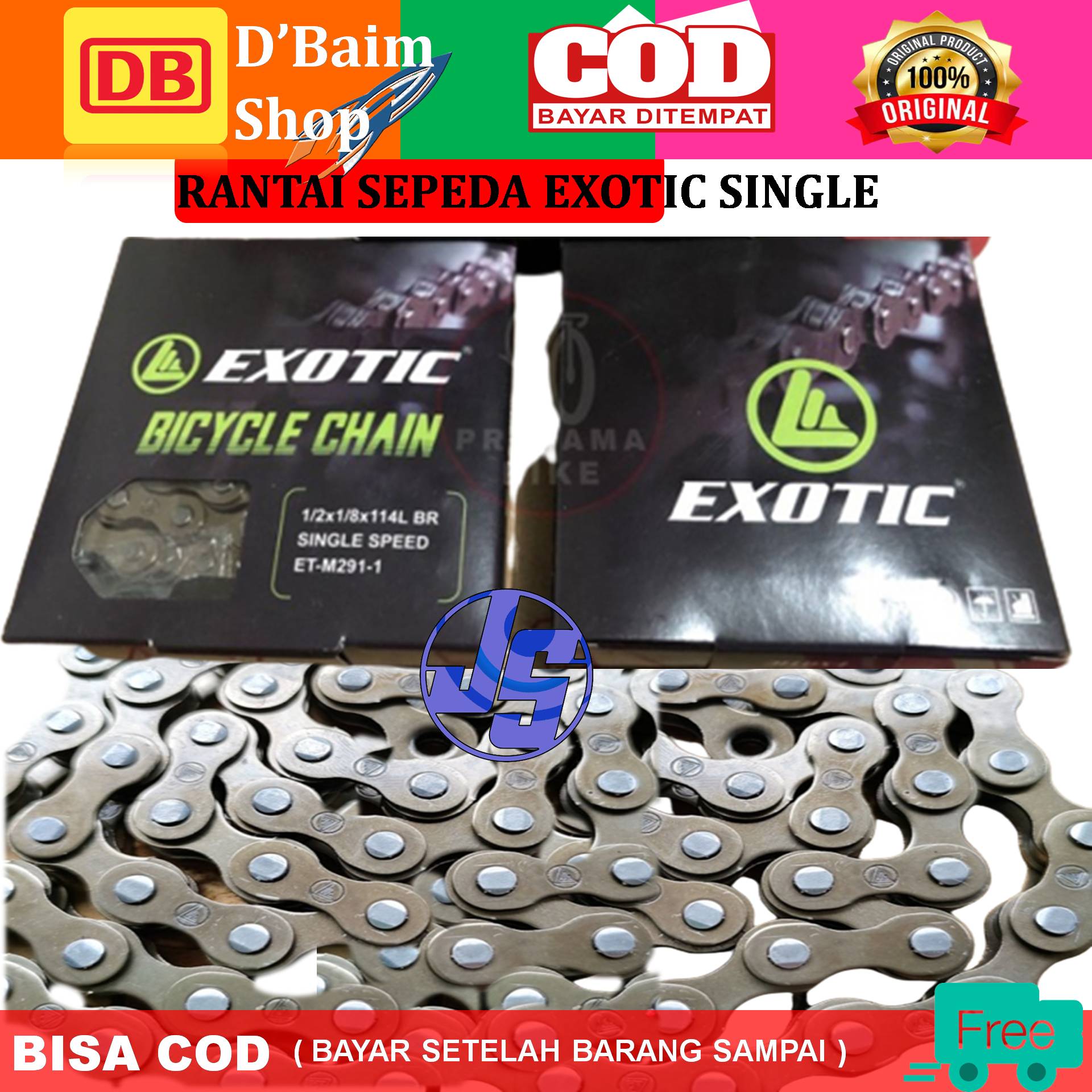 Rantai Sepeda Single Speed Exotic ET-M291-1 Rante Sepeda Chain Sepeda ...