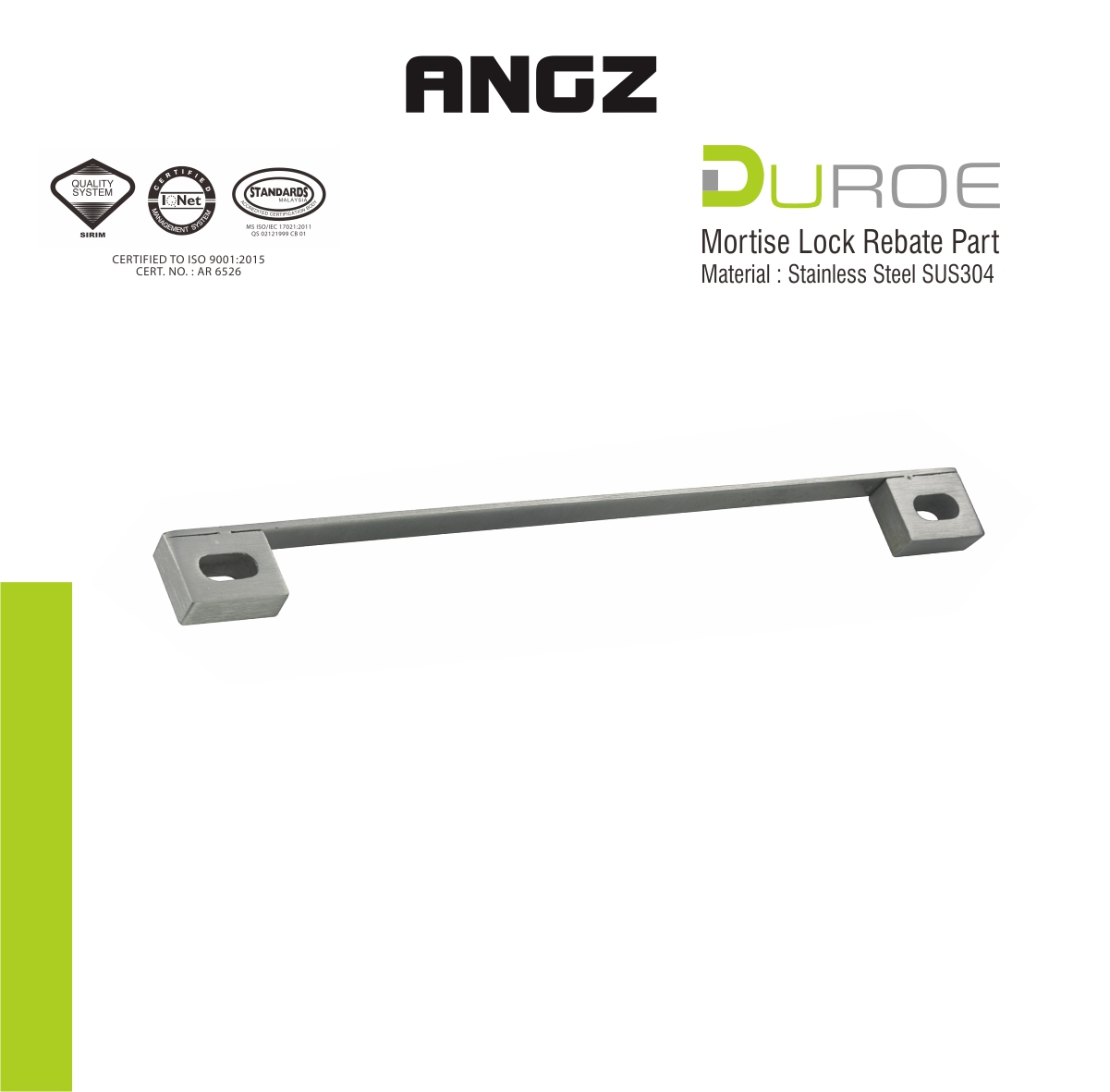 DUROE Rebated Mortise Lock Part Stainless Steel SUS 304 1 pcs | Lazada ...