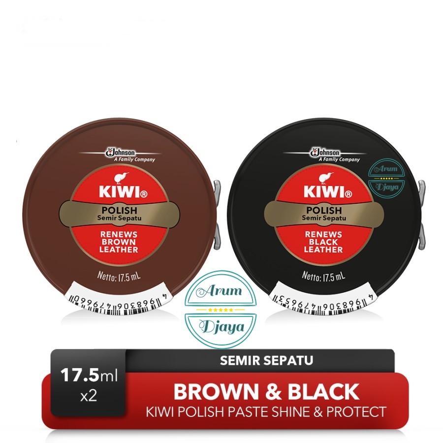 Kiwi Semir Sepatu Hitam Kiwi Paste SP Shoe Polish Black 17.5mL + Brown 17.5mL | Lazada Indonesia