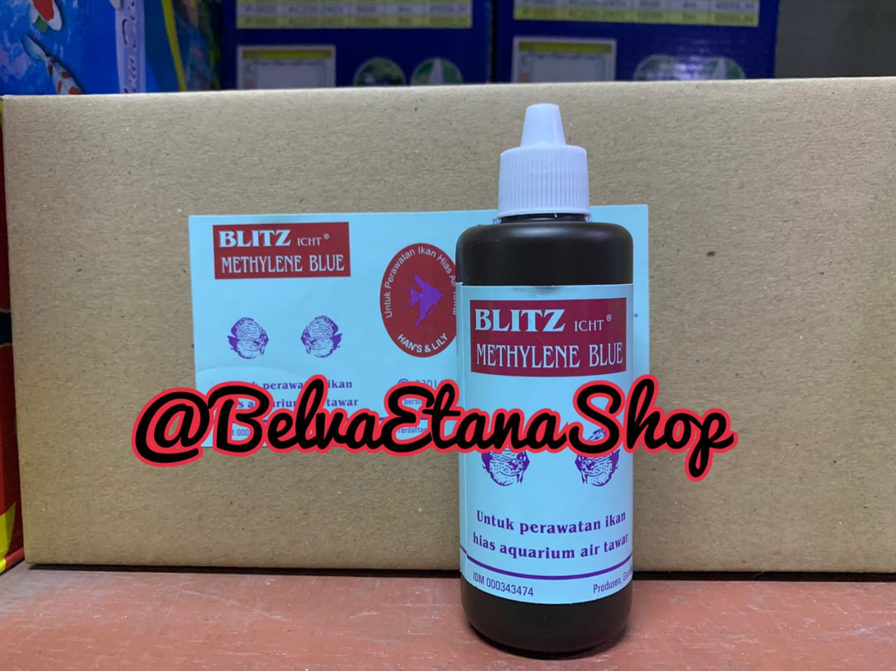 BLITZ ICHT METHYLENE BLUE 100cc Obat Biru Ikan Hias White Spot Jamur ...