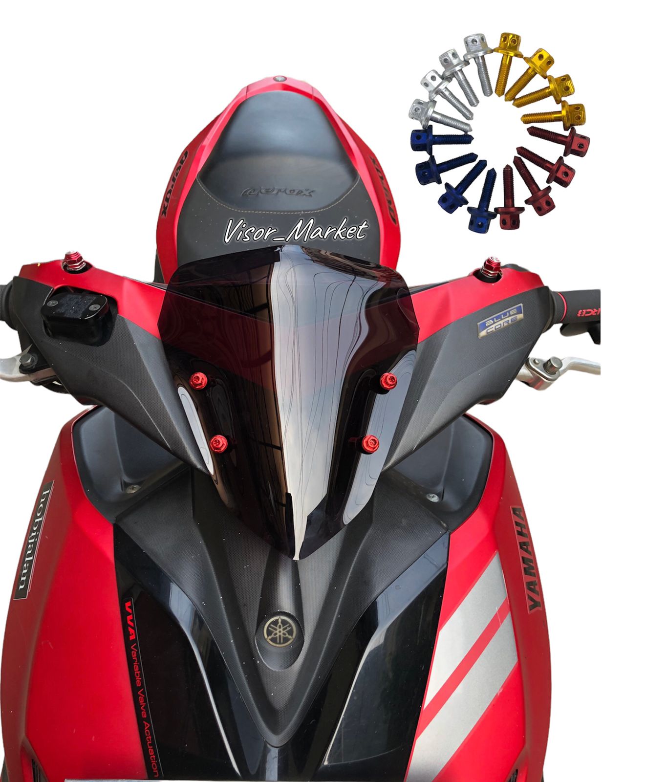 VISOR AEROX PLUS BAUT CNC VARIASI WARNA SILVER GOLD BIRU MERAH ...