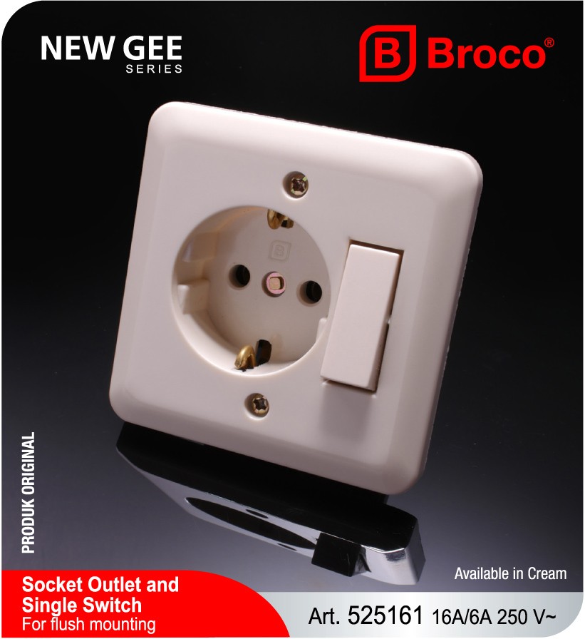 BROCO 525161 Stop Kontak Arde + Saklar BROCO NEW GEE Engkel Stop Arde ...