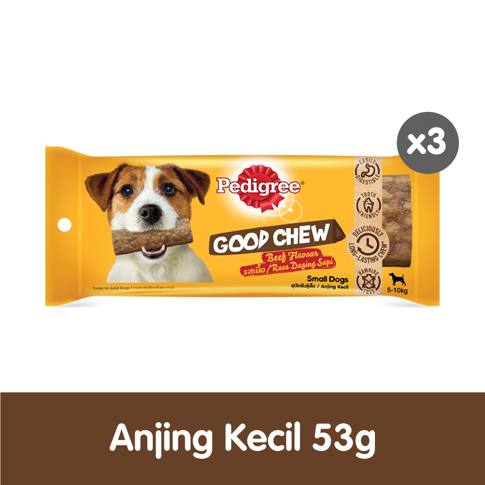 Pedigree® Good Chew Anjing Kecil 53gr - Isi 3 | Lazada Indonesia