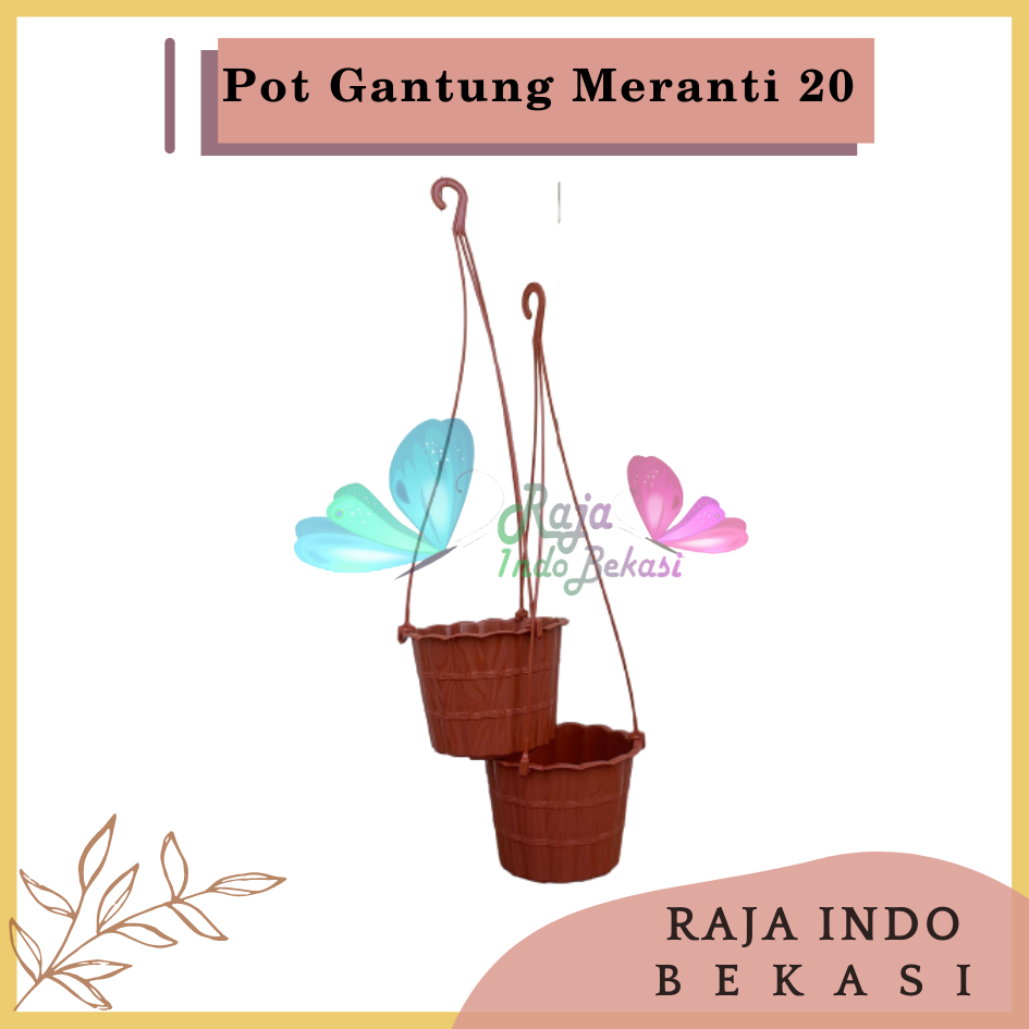 Pot Gantung Meranti 20 Putih Merah Bata Coklat Terracota Merah ...