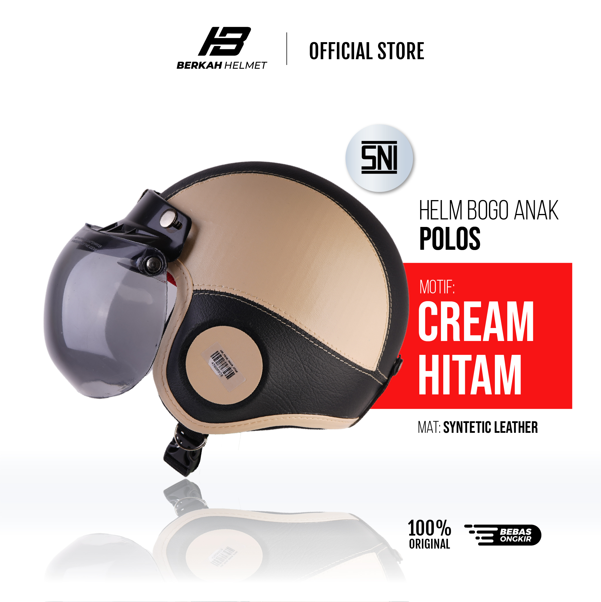 Helm Anak Bogo 2 - 6 Tahun Retro Polos Helmet Kecil Ringan Kaca Cembung ...