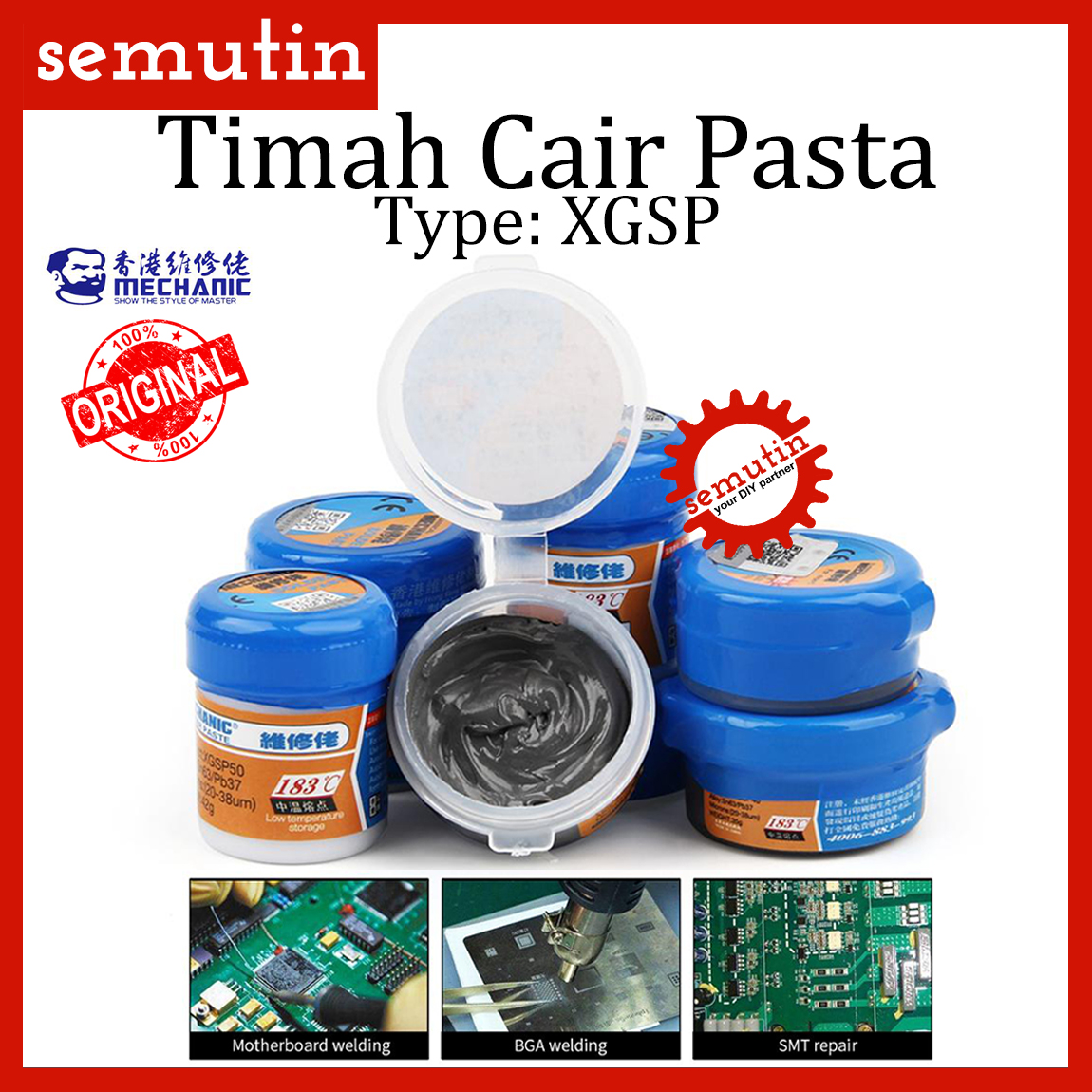 Timah Cair Pasta MECHANIC ORIGINAL / Timah Solder XGSP30 XGSP50 ...