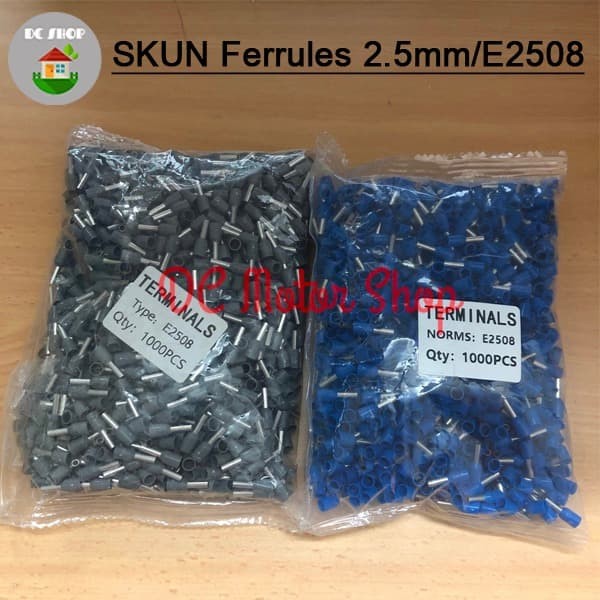 Skun Kabel Tusuk Ferulles/Ferrules 2.5mm 2.5 mm 2,5mm 2,5 mm E2508 ...
