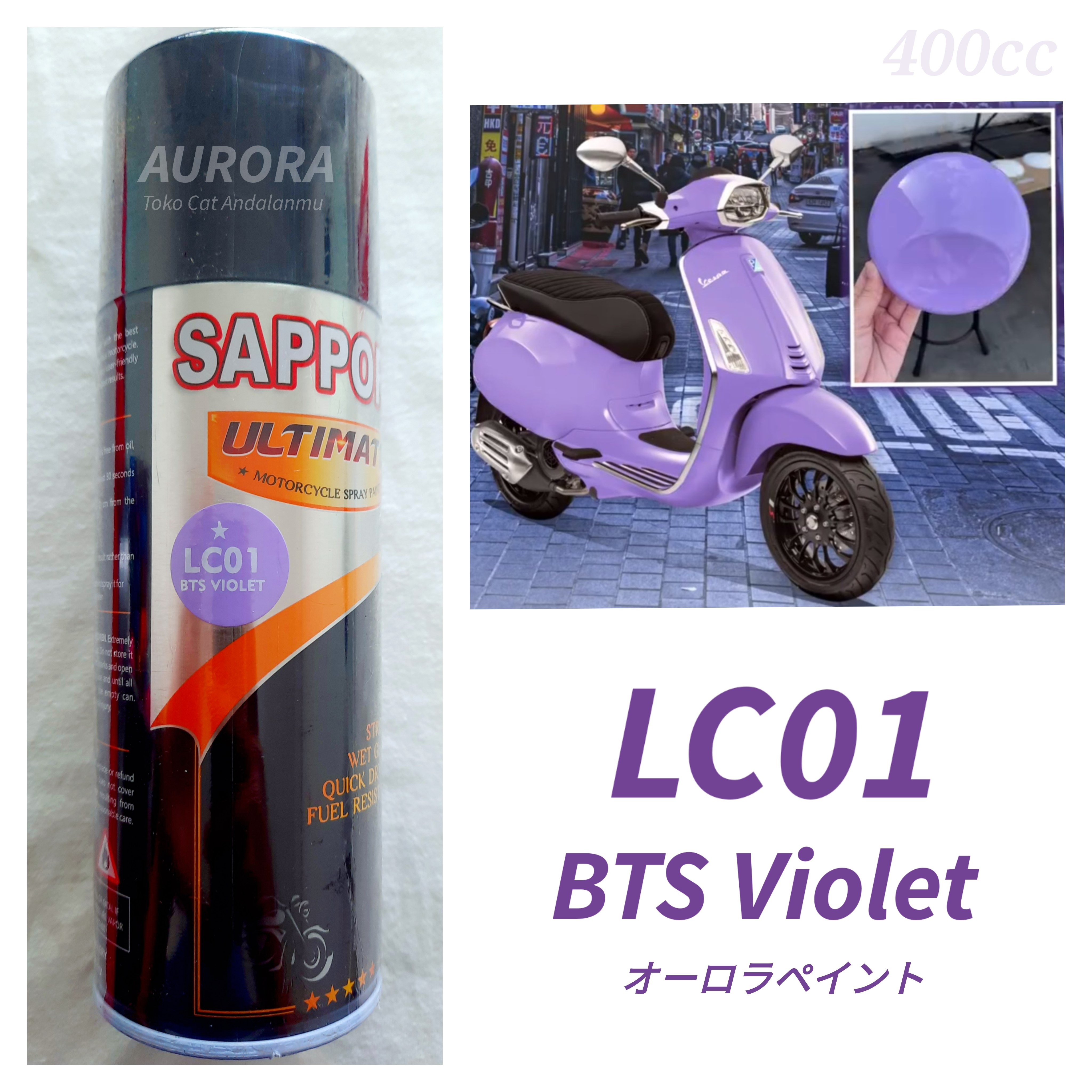 SAPPORO ULTIMATE BTS Violet LC01 Pastel Violet Ungu Purple Soft Muda ...