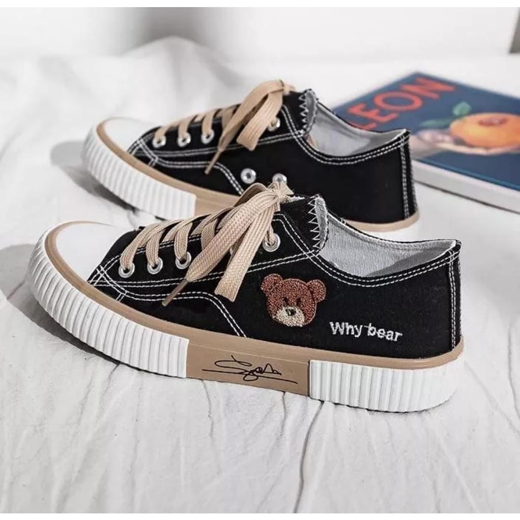sepatu sneakers casual canvas korean style MR46 sepatu wanita motif ...