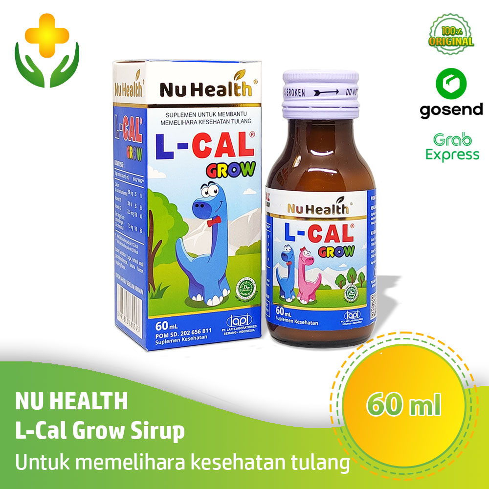 L-Cal Grow Sirup 60 ml Suplemen Peninggi Badan Anak Kalsium Anak ...