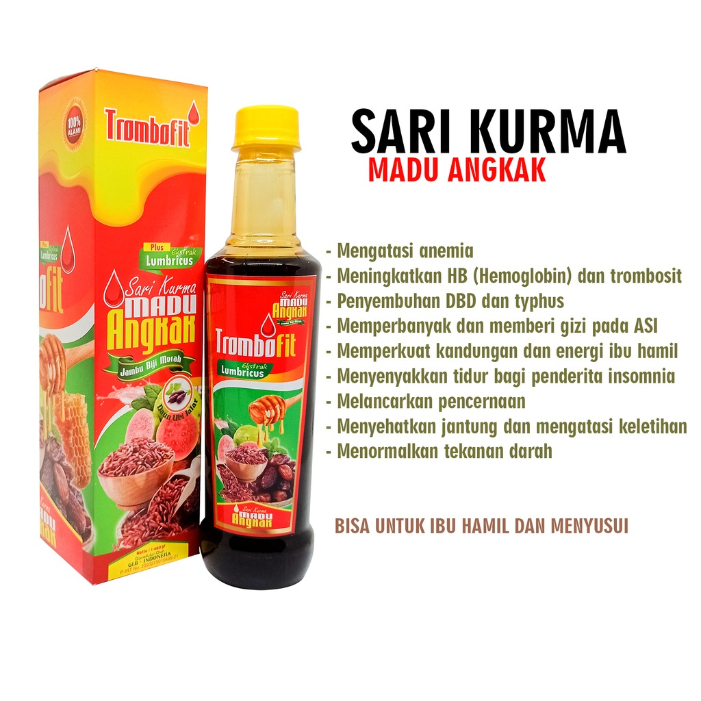 Sari Kurma TROMBOFIT Madu Angkak Mecca Herbal Typus dan DBD - 460gr ...