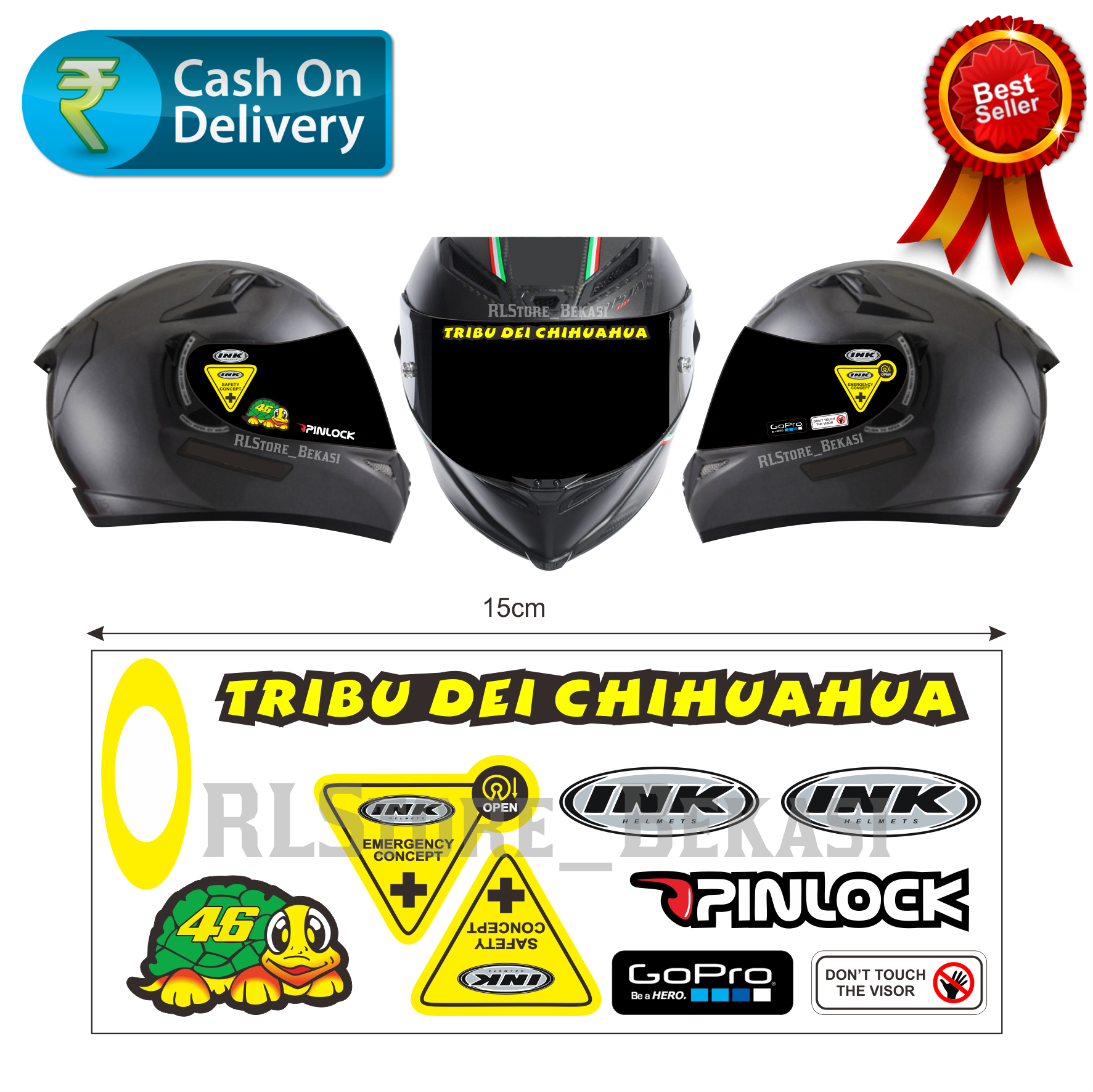 PAKET SIMPLE STIKER HELM INK / SET STICKER VISOR HELMET INK | Lazada ...