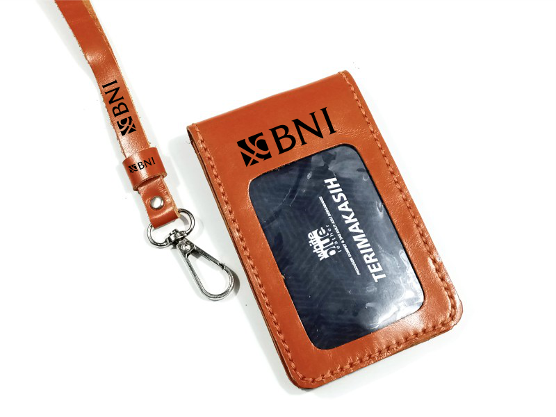 Name Tag Kulit Sapi Warna Tan Logo Bank BNI - Lanyard Bergaransi ...