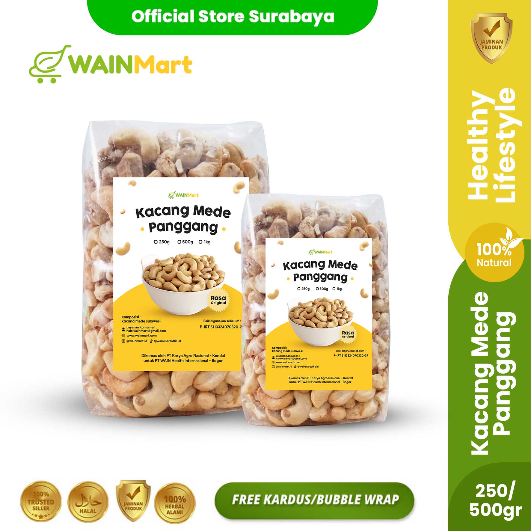 Kacang Mede Oven Original Super Kacang Mete Gurih Snack Cemilan ...