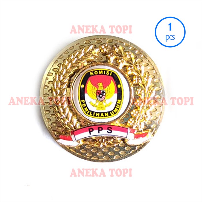 Lencana PPS Lencana Pin Panitia Pemungutan Suara KPU Model Bulat ...