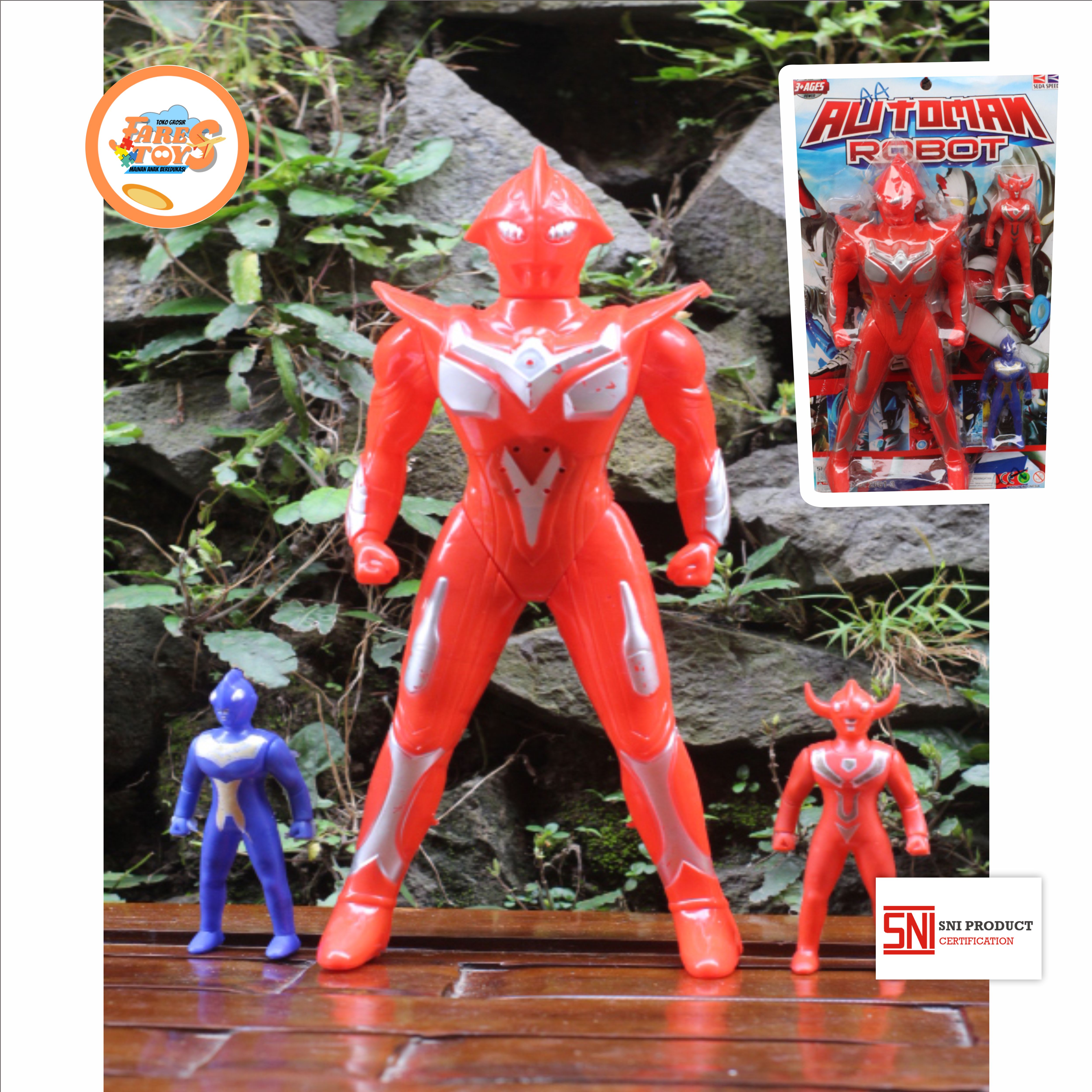 Mainan Anak Robot Automan 1 Ultraman Besar 2 Ultraman kecil NO 2061-3 ...