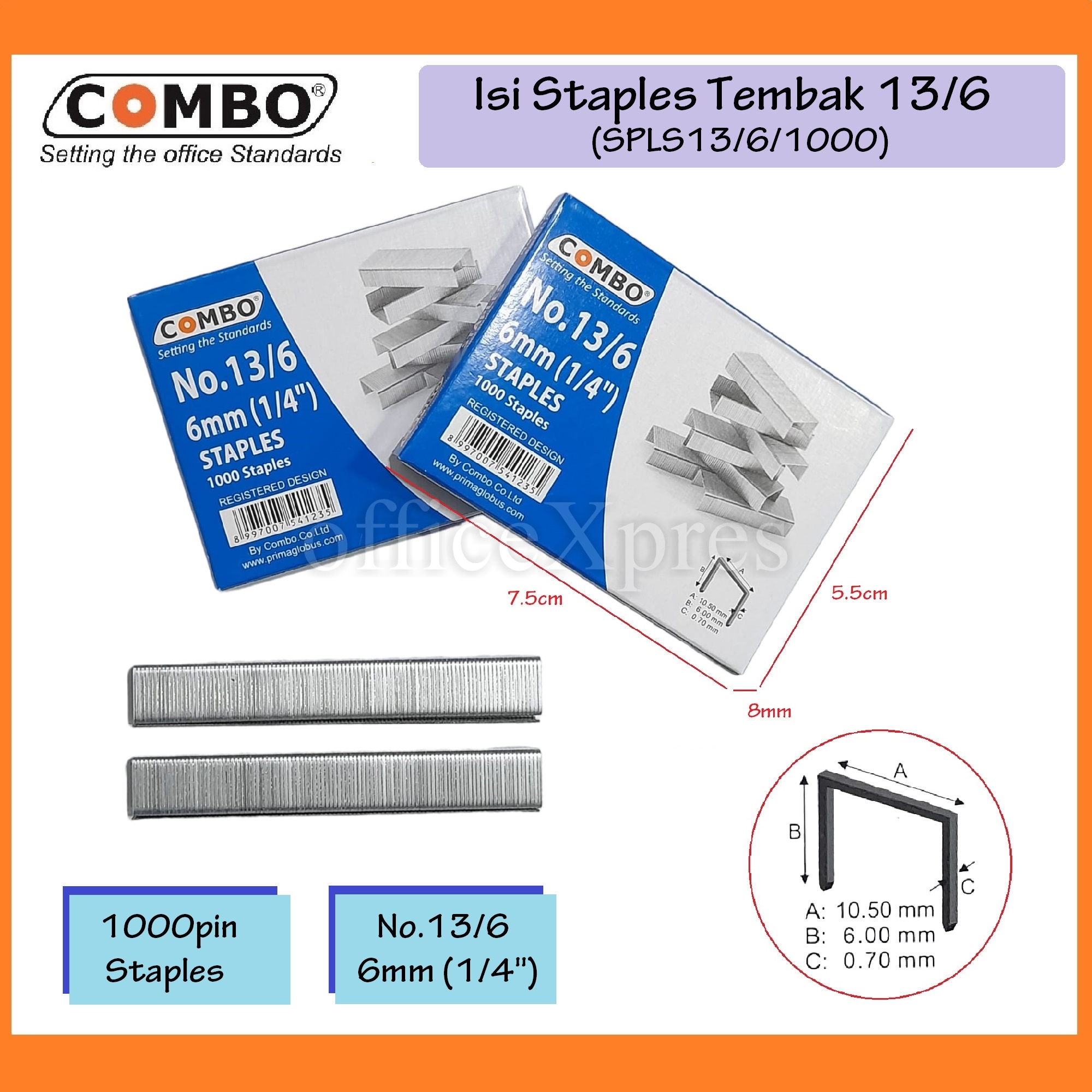 Isi Stapler Tembak / Necis Peluru Paku isi Staples Tembak 13/6 (6mm 1/4") / Isi Staples ...
