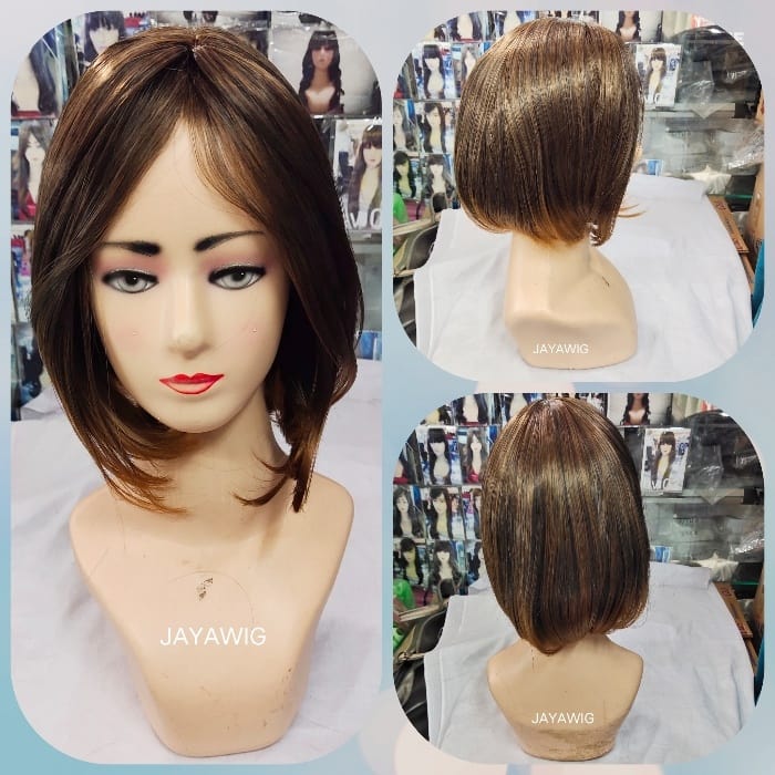 Wig Bob Pendek Sebahu Poni Panjang Rambut Palsu Model Bob | Lazada ...