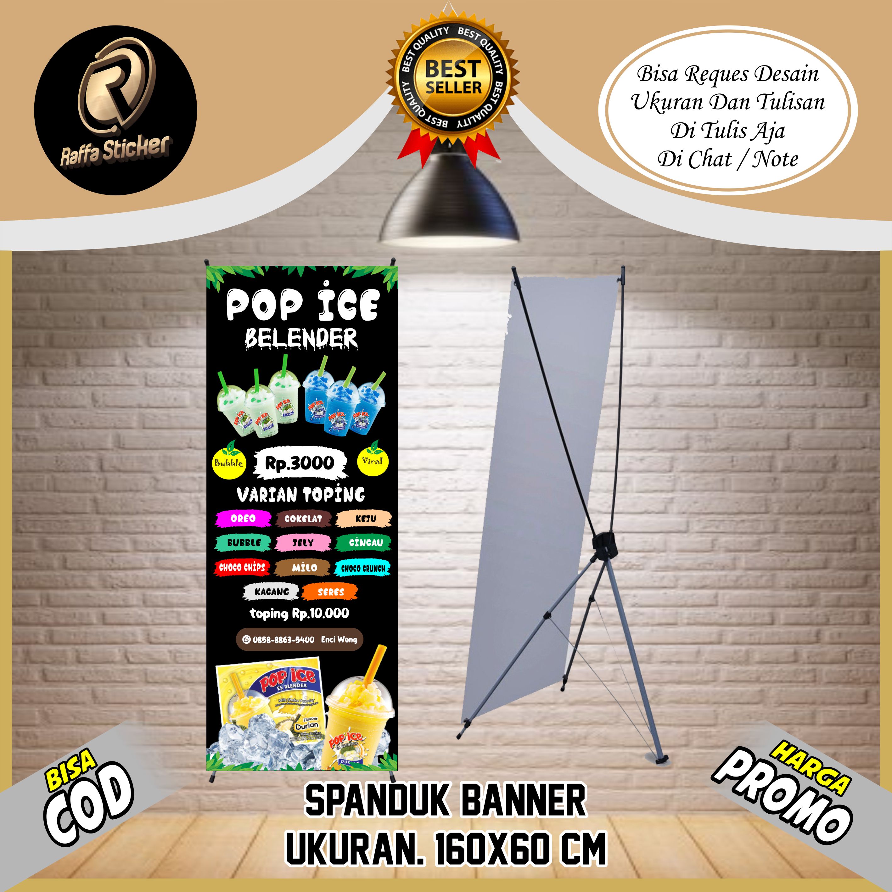 Spanduk Banner Backdrop Pop Ice/ Spanduk Minuman Pop Ice Termurah ...