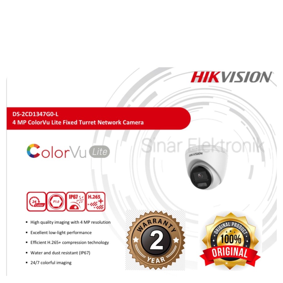 CAMERA IP HIKVISION COLORVU 4mp DS-2CD2347G3E-L | Lazada Indonesia