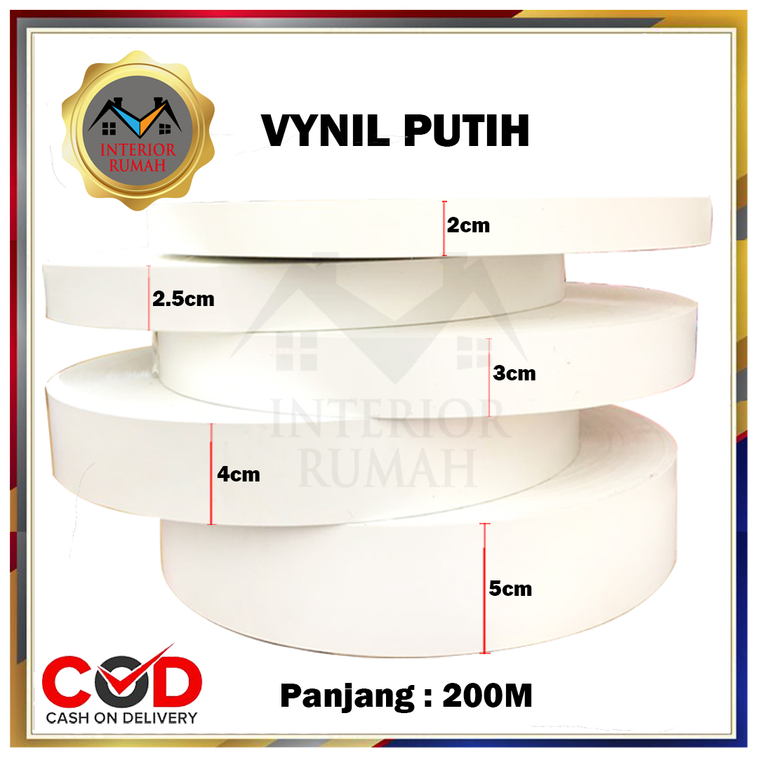 Edging Putih Vynil Dop 4 cm / Vinyl Vinil Putih Dof, Isi 1 Roll (200M ...