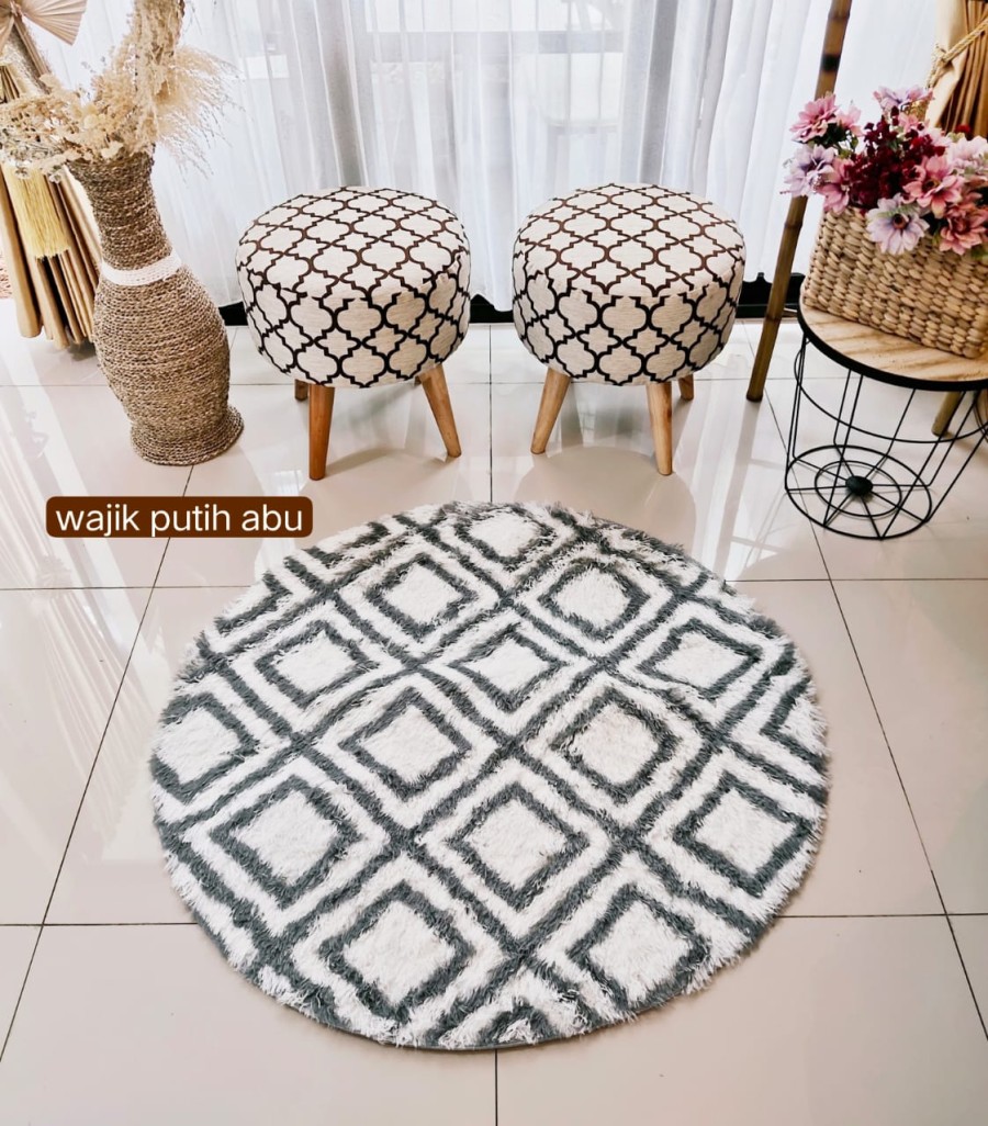 Karpet Ombre Bulat 1 Meter Import dengan Bulu Lembut dan Anti Slip ...