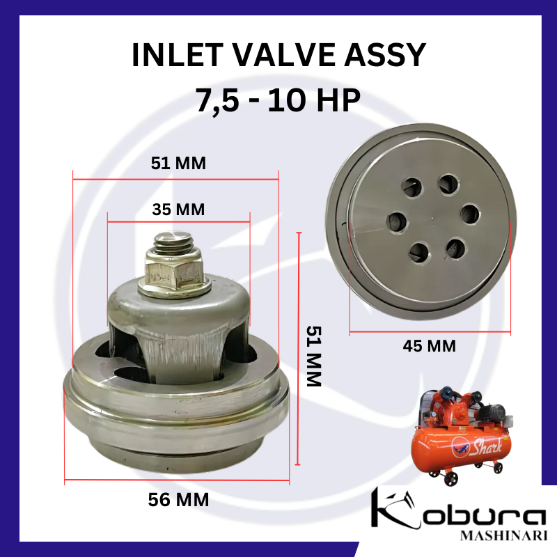 Inlet Valve Assy 7,5 - 10 HP Kompresor Angin 7,5 HP dan 10 HP | Lazada ...