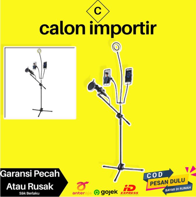 Tripod Mic Microphone Condenser Stand Standing Holder Tiang Mikrofon ...