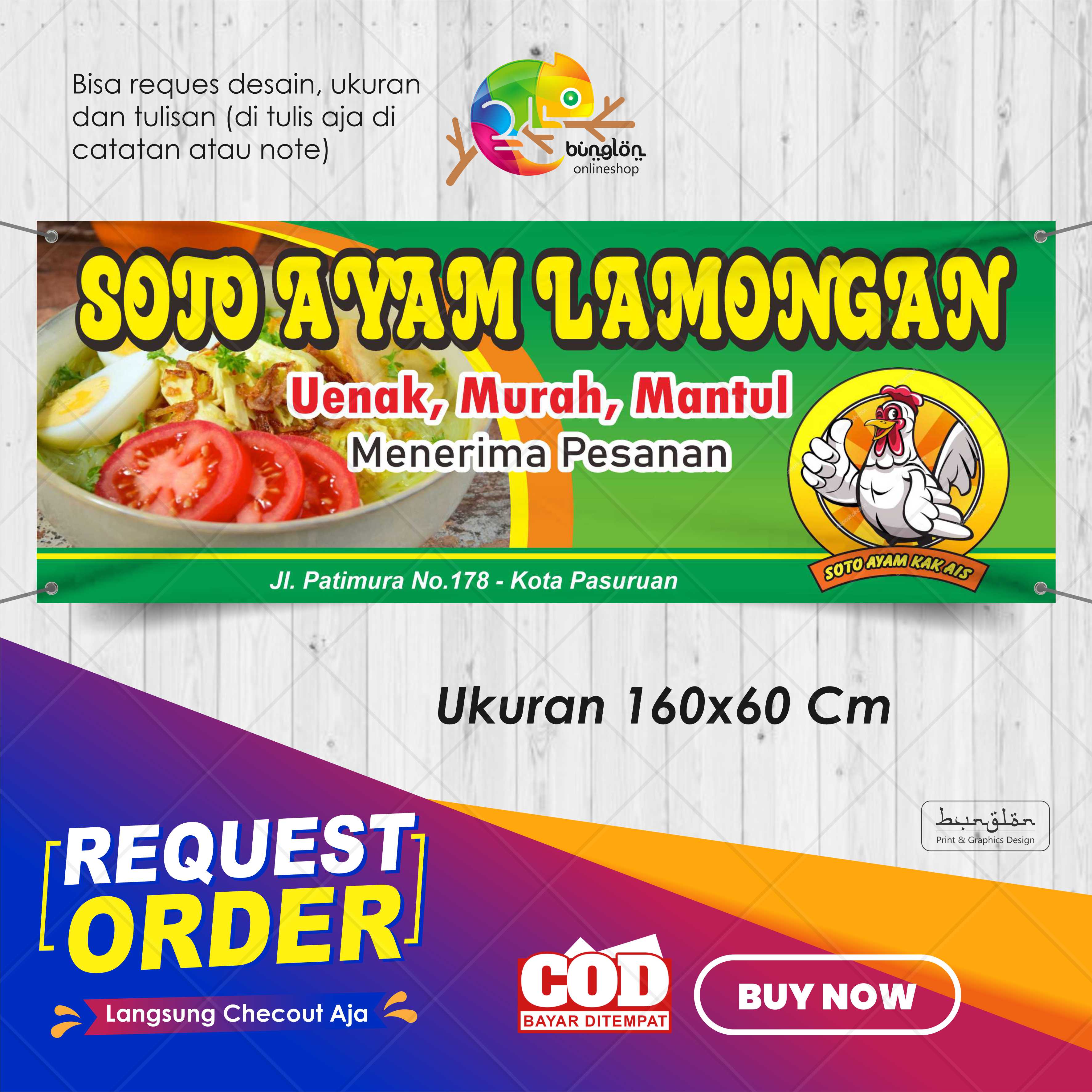 Size 160x60 Spanduk Banner Soto Lamongan | Lazada Indonesia