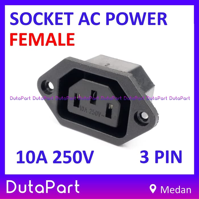 10 PCS Socket AC Power FEMALE Outlet Inlet Soket Komputer PC UPS Chasis ...