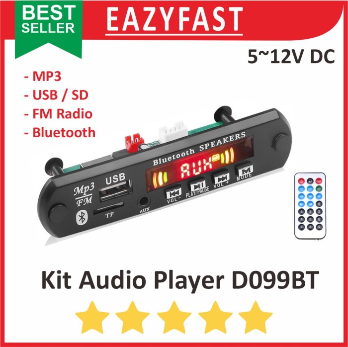 Kit MP3 Audio Player D099BT Board USB BT Bluetooth FM Ampli Amplifier ...
