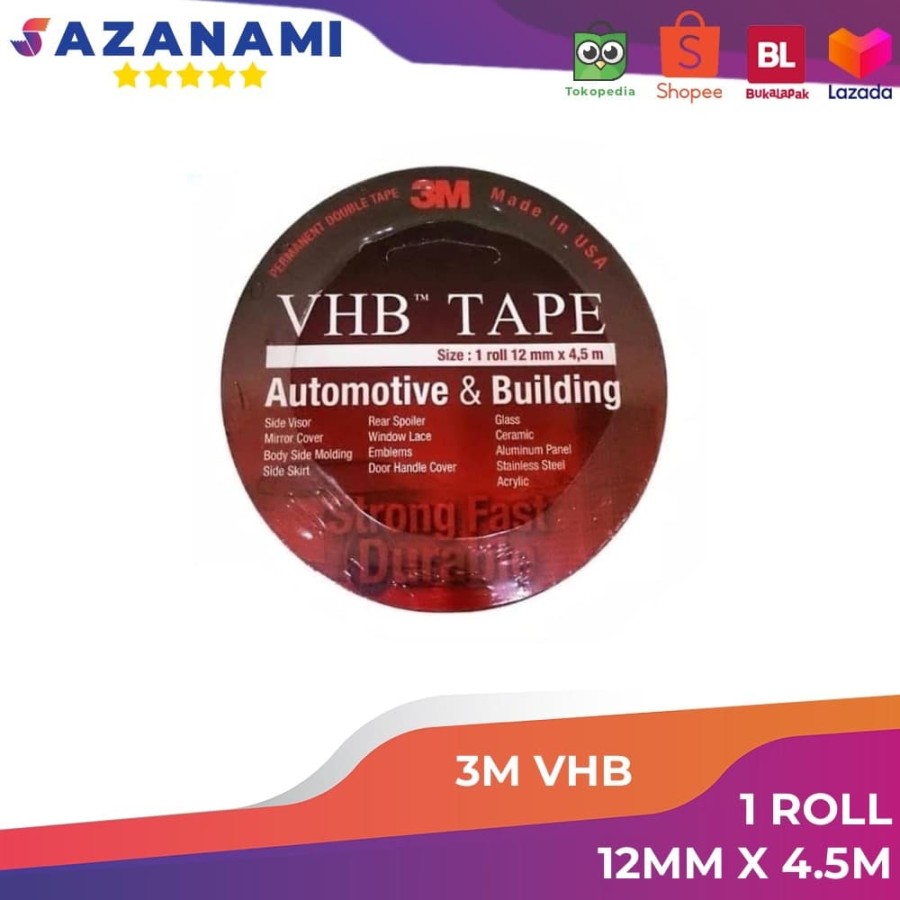 Double Tape BUSa 3M VHB 12mm x 4.5m foam tape | Lazada Indonesia