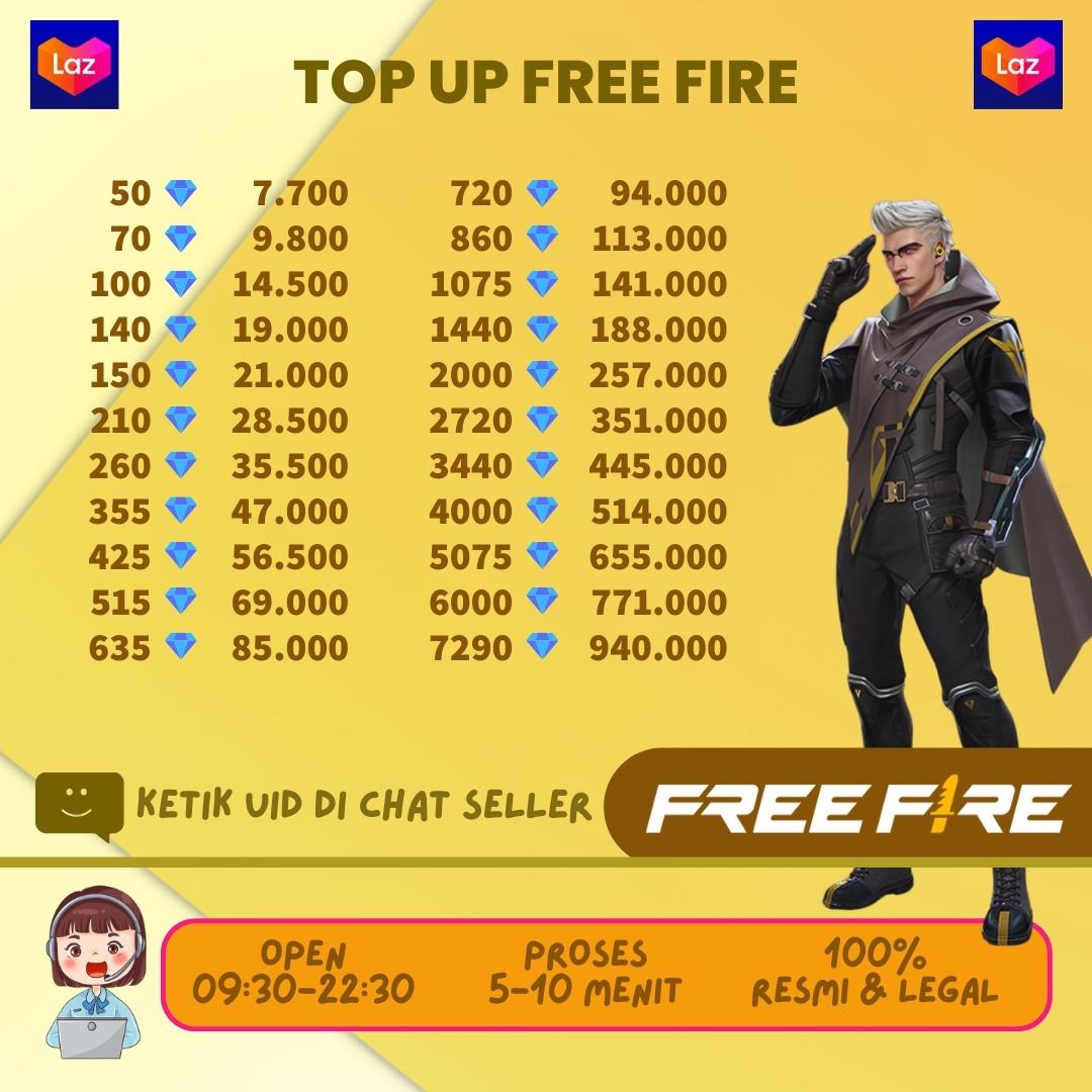 Top Up Diamond Free Fire Murah - TopUp DM FF - FreeFire | Lazada Indonesia