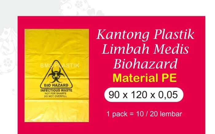 Plastik Sampah Infeksius - Limbah Medis B3 Logo BIOHAZARD 90 x 120 ...