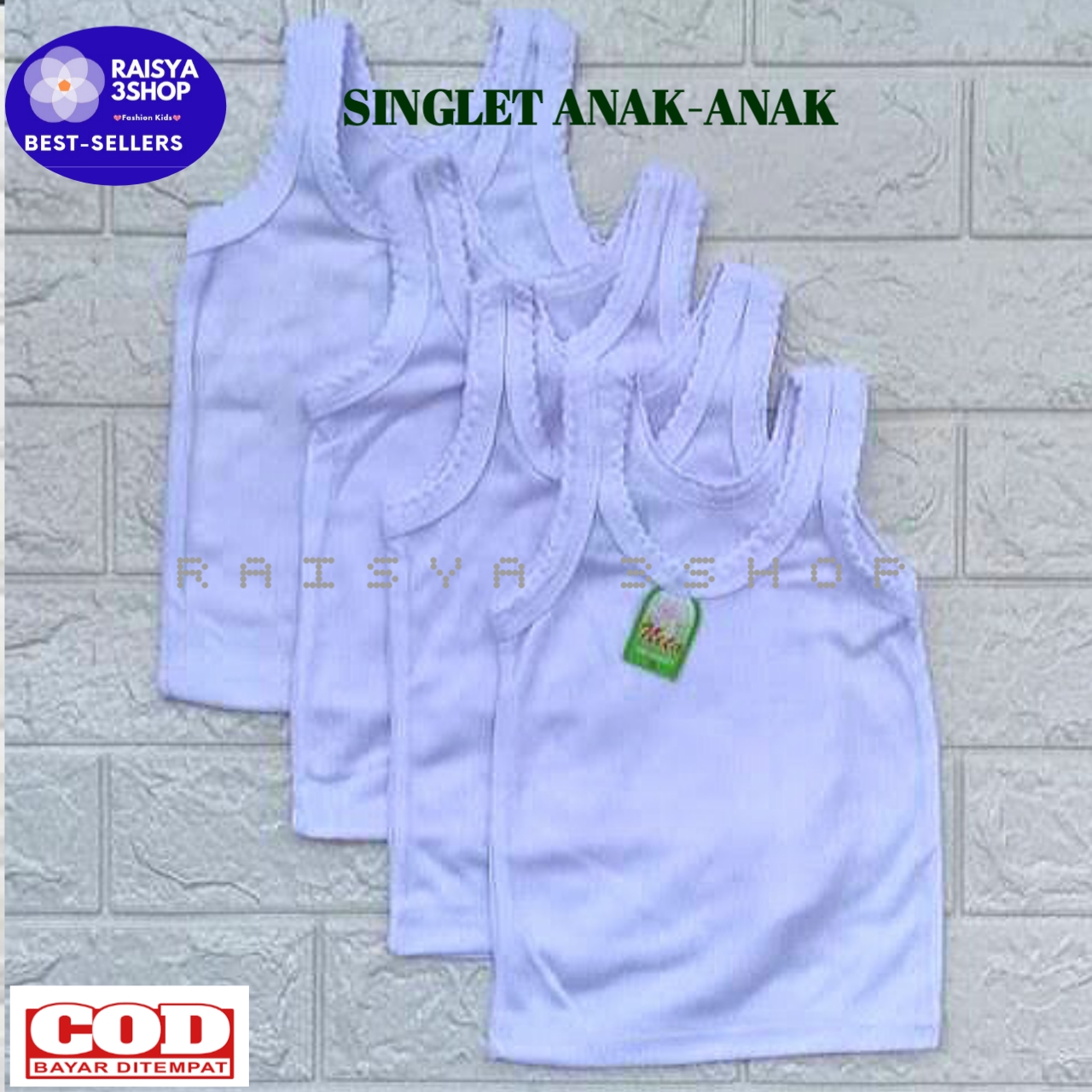 6 PCS Singlet anak bayi dan balita / Kaos Dalam Anak Putih Polos ...