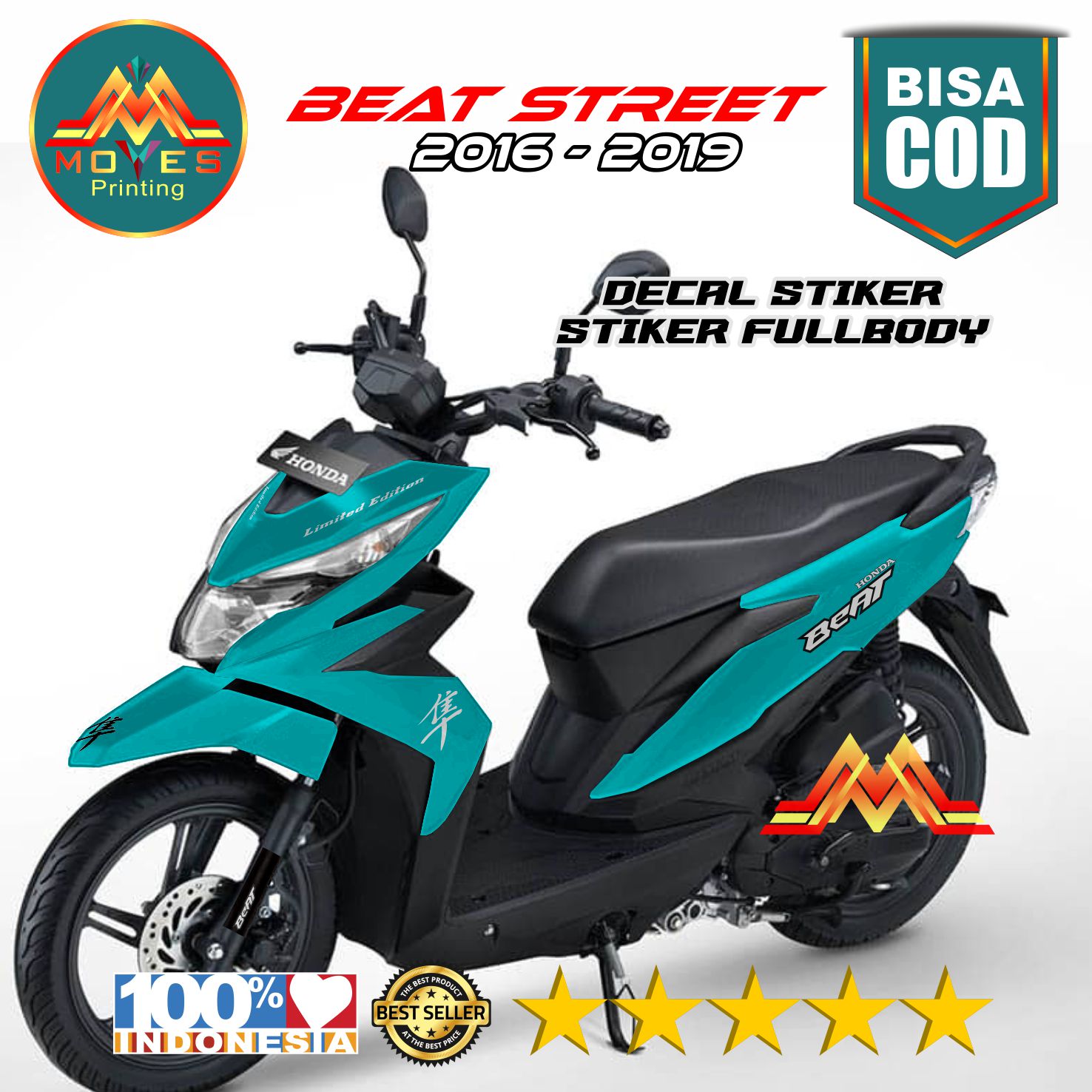 ⭐⭐⭐⭐⭐( COD ) stiker beat street full body decal sticker honda beat ...