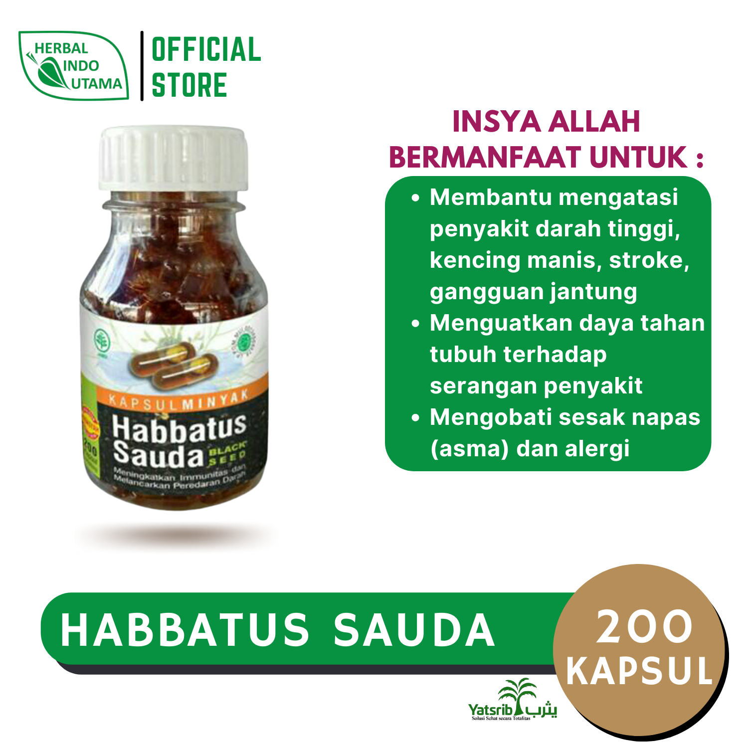 200 KAPSUL HABBATUS SAUDA BLACK SEED OIL | Meningkatkan Immunitas dan ...