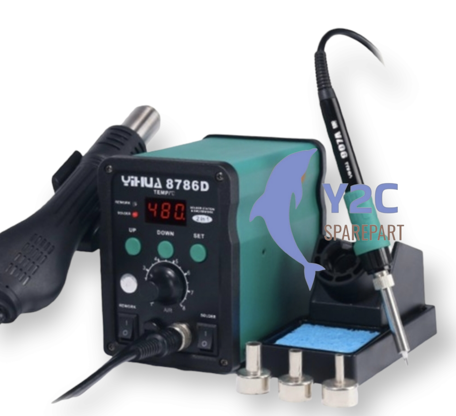 BLOWER / SOLDER UAP YIHUA 8786D 2IN1 + SOLDER ORIGINAL / ALAT SERVIS ...