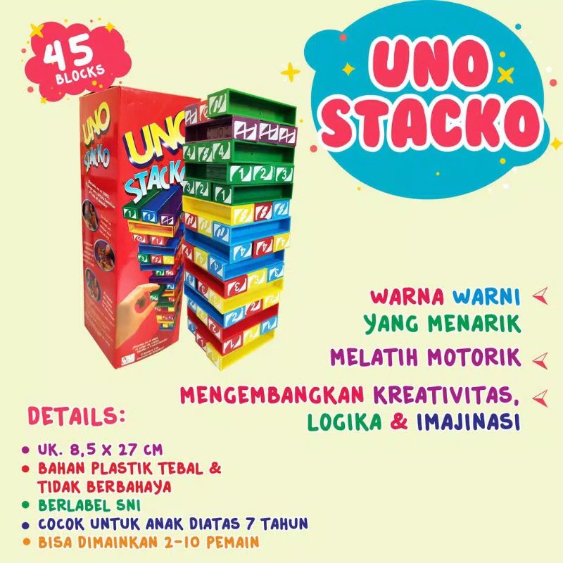 Uno Stacko/Uno Balok/Uno | Lazada Indonesia