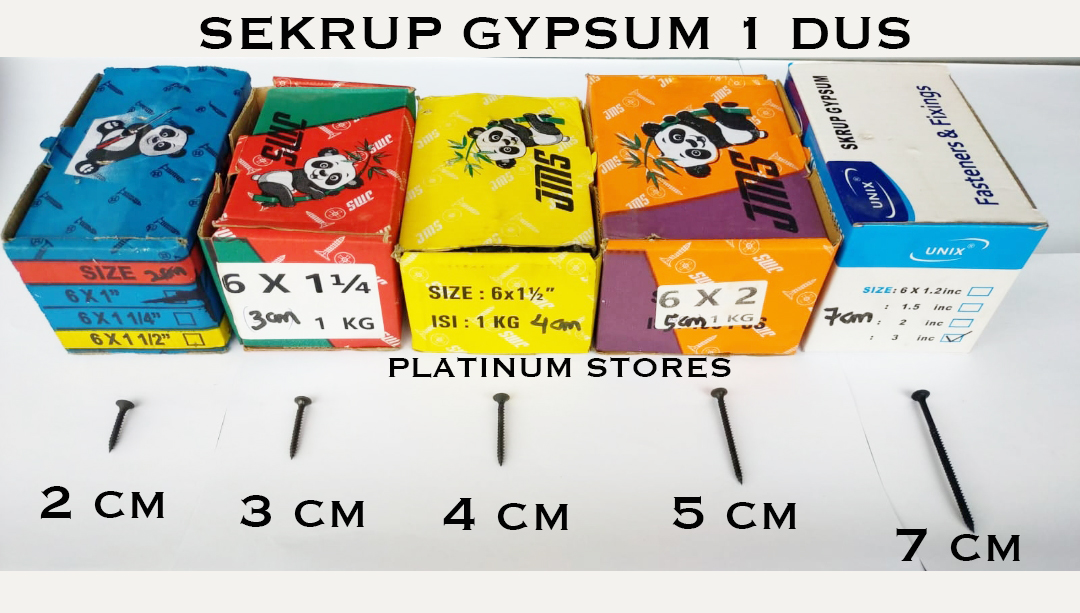Harga Grosir Sekrup Gypsum merek PANDA 1 dus (berat 1 KG) berbagai macam panjang ( 2CM, 3 CM, 4 ...