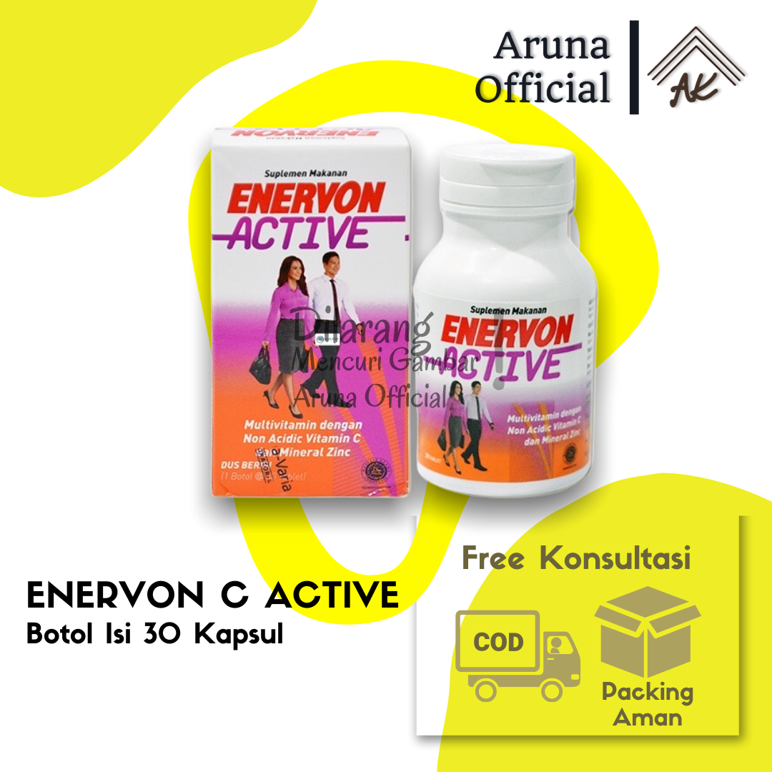 Enervon C Active Botol isi 30 Tablet Multivitamin VItamin C Mineral dan ...