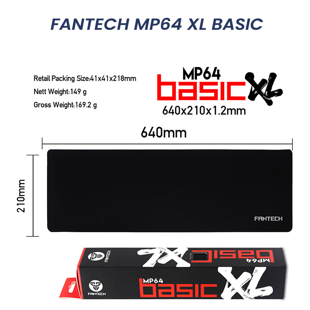 FANTECH MP64 XL BASIC // Mousepad Gaming Besar 640 x 210mm - Warna Hitam | Lazada Indonesia